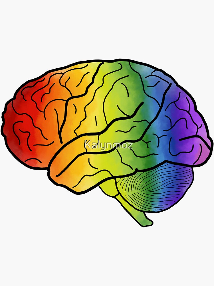 "Watercolor Rainbow Brain" Sticker for Sale by Kalynmoz | Redbubble
