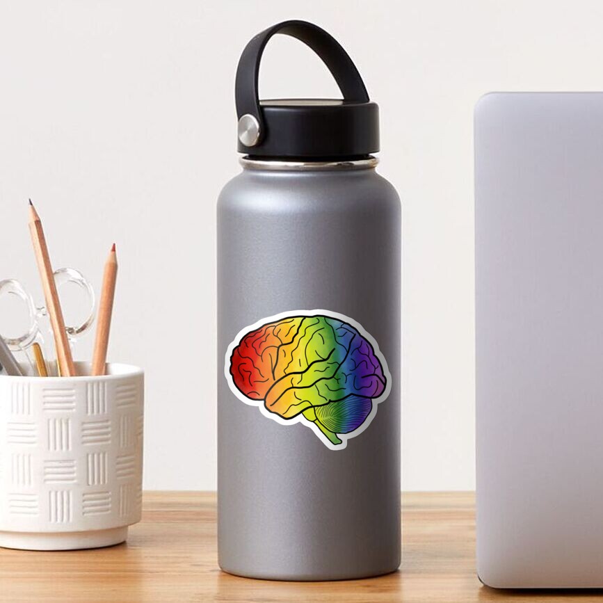 "Watercolor Rainbow Brain" Sticker for Sale by Kalynmoz | Redbubble