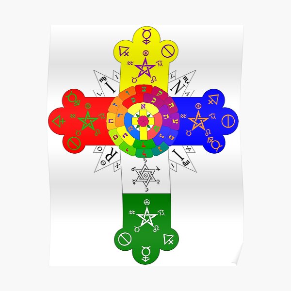 "Golden Dawn Thelemic Rose Cross Lamen" Poster by ArgosDesigns | Redbubble