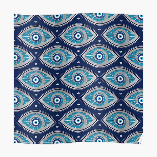 "Greek Mati Mataki - Matiasma Evil Eye Pattern #4" Poster for Sale by ...