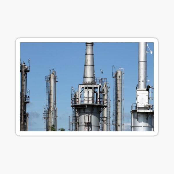 "chimneys refinery petrochemical plant oil industry" Sticker for Sale ...