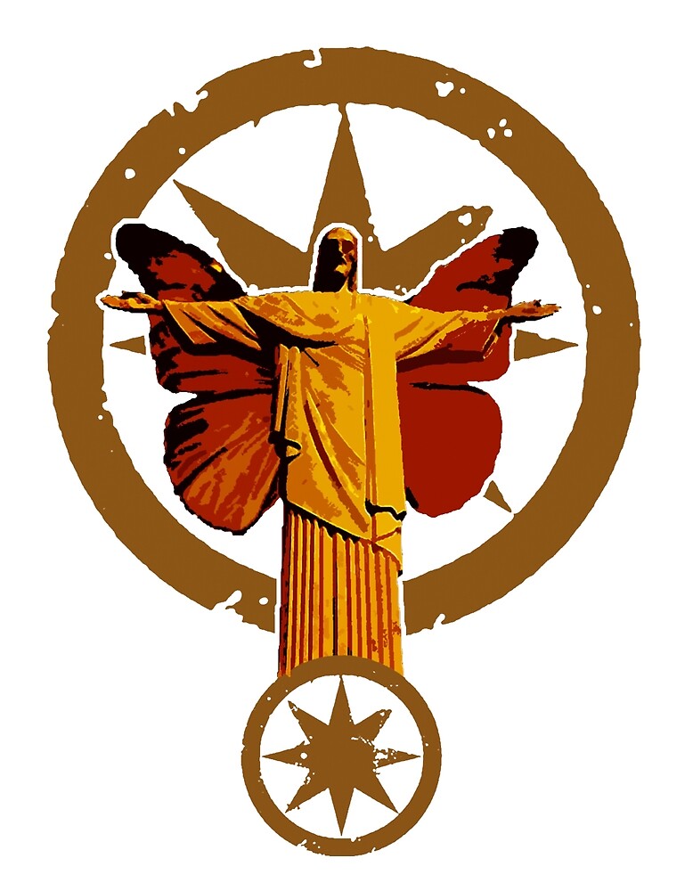 "Red Christ with Butterfly Wings" by JoelCortez | Redbubble