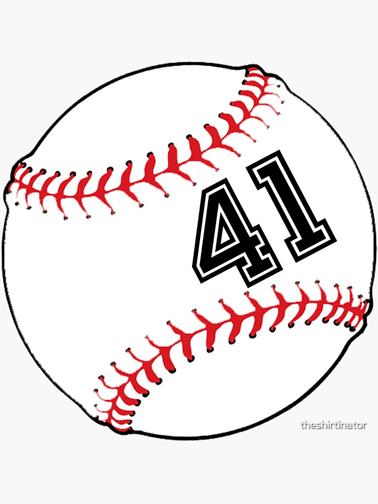 "Baseball Player Jersey No 41 Back Number #41 Ball Sport Sticker Gift ...