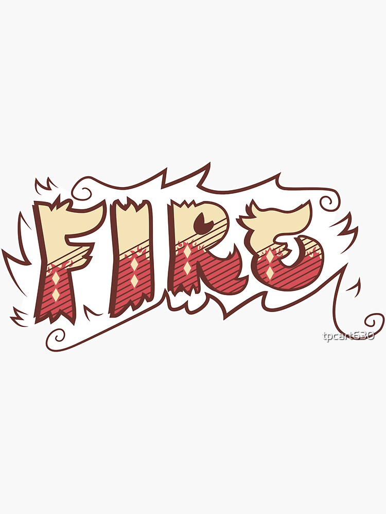 "Fire Lettering" Sticker for Sale by tpcart630 | Redbubble