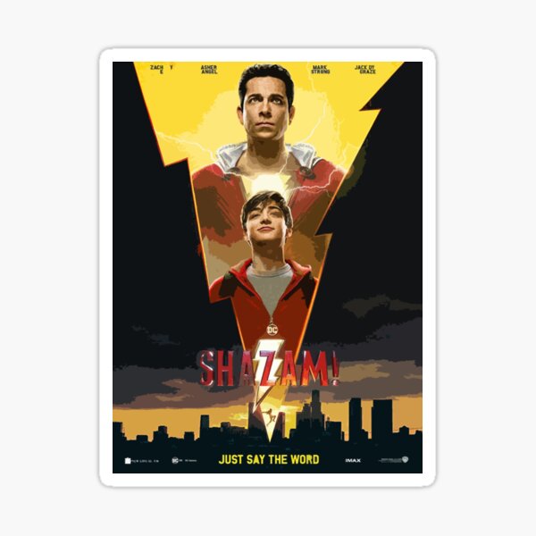 "Shazam!" Sticker for Sale by KlouDesigns | Redbubble