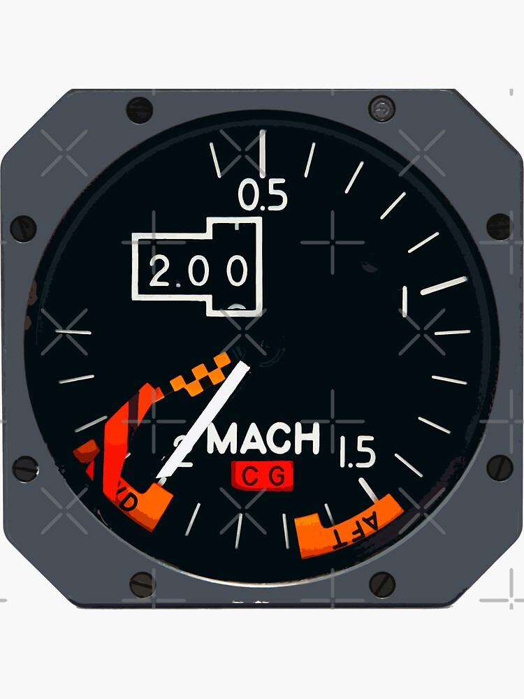 "Concorde Mach Meter - Mach 2.00" Sticker by Speedbirddesign | Redbubble