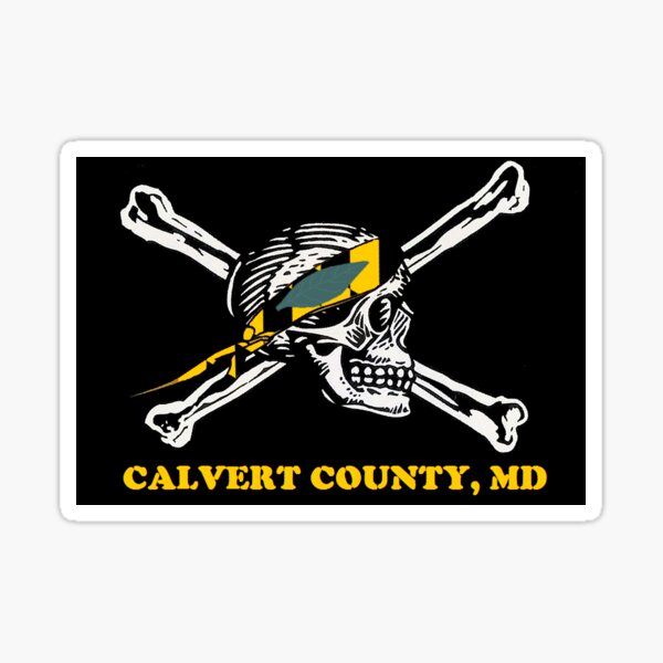 "Chesapeake Bay Calvert County Maryland Pirate Pride" Sticker by ...