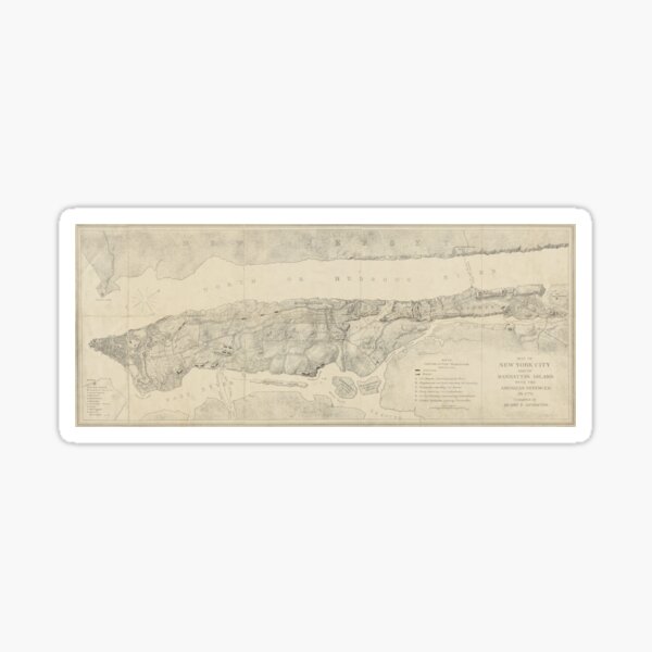 "Vintage Manhattan New York Map" Sticker by kierkegaard | Redbubble