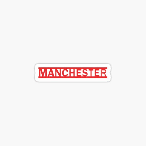 "MANCHESTER" Sticker for Sale by tpclothing | Redbubble