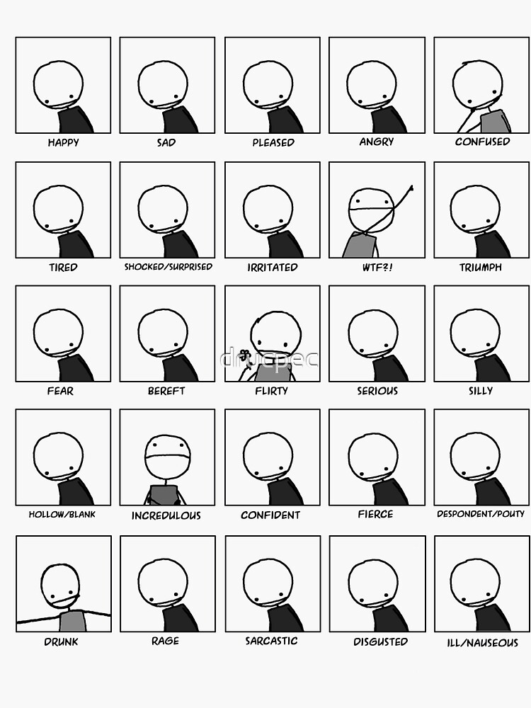 "Stickman Expressions" Sticker by drucpec | Redbubble