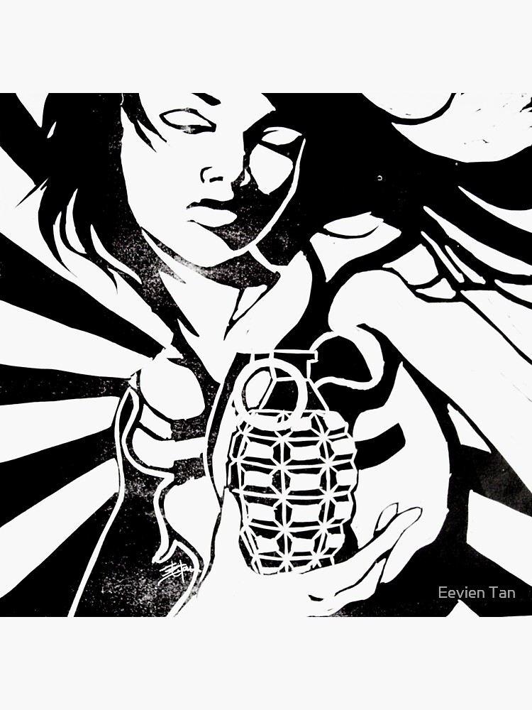 "any second now.." Sticker for Sale by EeVienTan | Redbubble