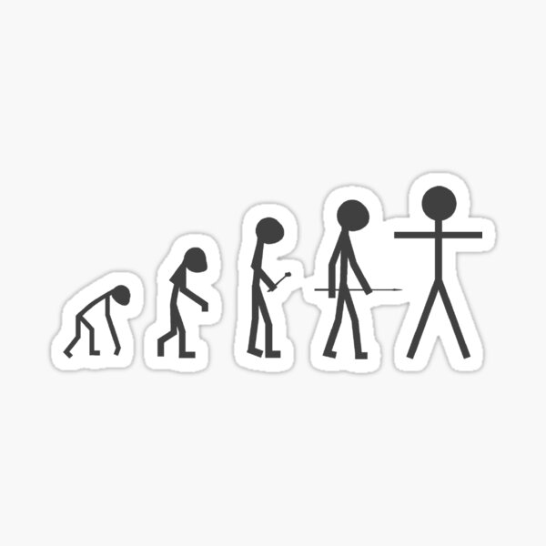 "The Evolution of Stickman" Sticker for Sale by bryanhibleart | Redbubble