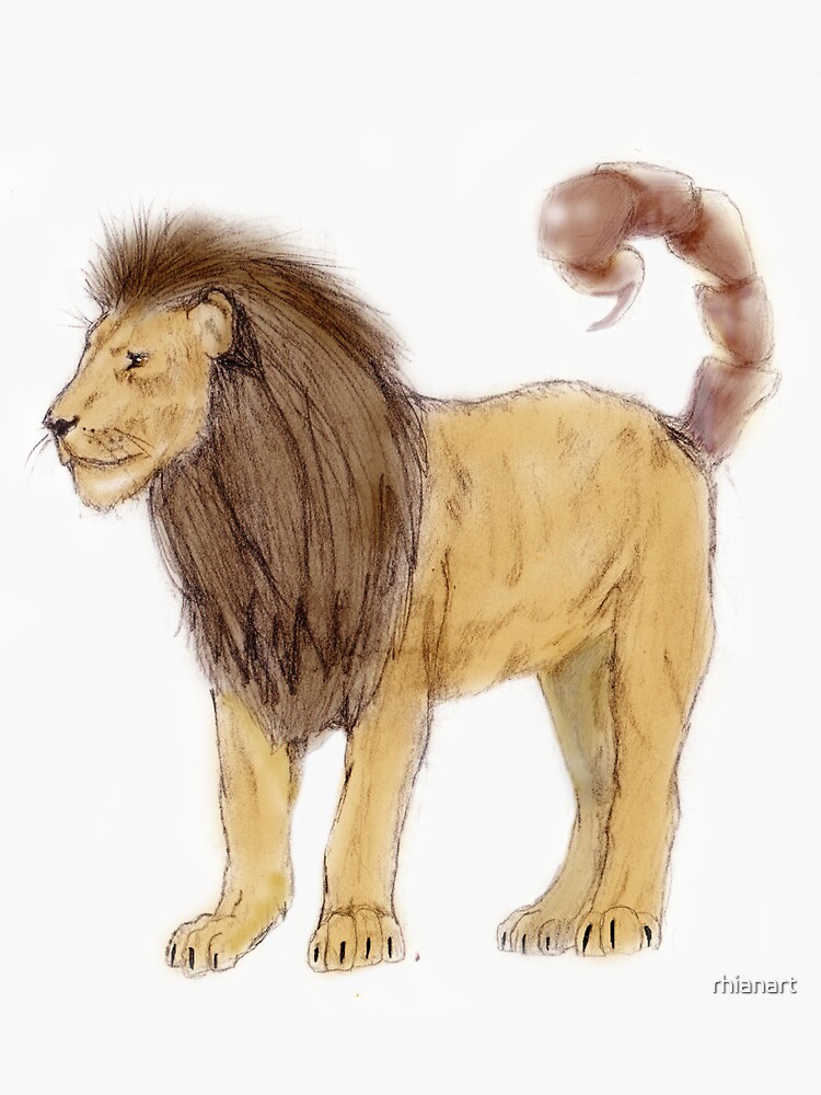 "Manticore" Sticker for Sale by rhianart | Redbubble