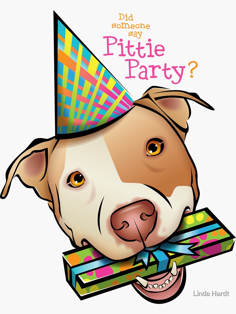 "Pittie Party" Sticker for Sale by HardtArdt | Redbubble