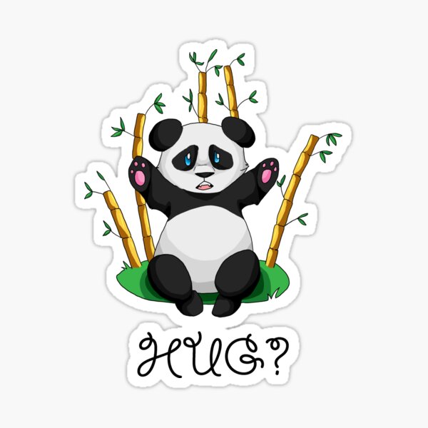 "Panda - Hug?" Sticker for Sale by Phishritzy | Redbubble