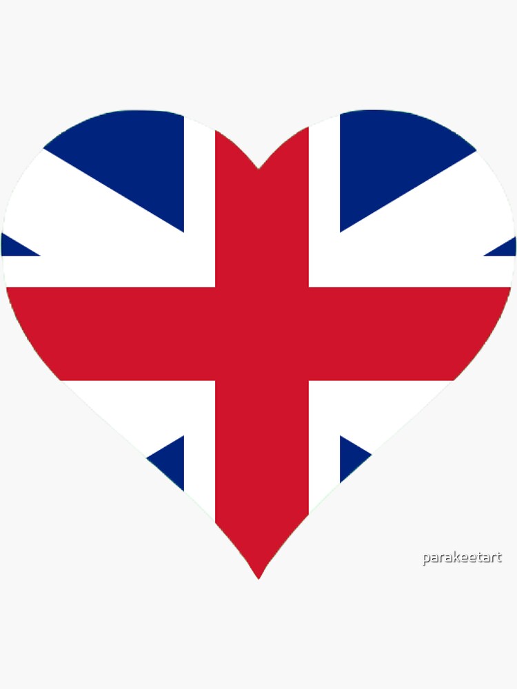 "British Flag Heart" Sticker by parakeetart | Redbubble