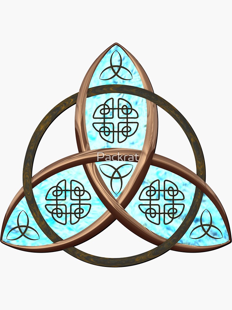 "Trinity Knot with blue inlay" Sticker for Sale by Packrat | Redbubble