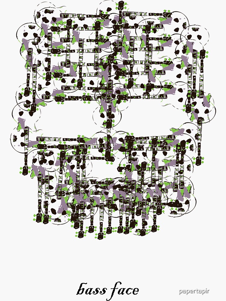 "bass face" Sticker by papertapir | Redbubble