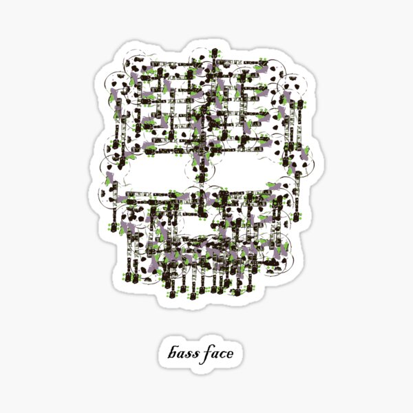 "bass face" Sticker by papertapir | Redbubble