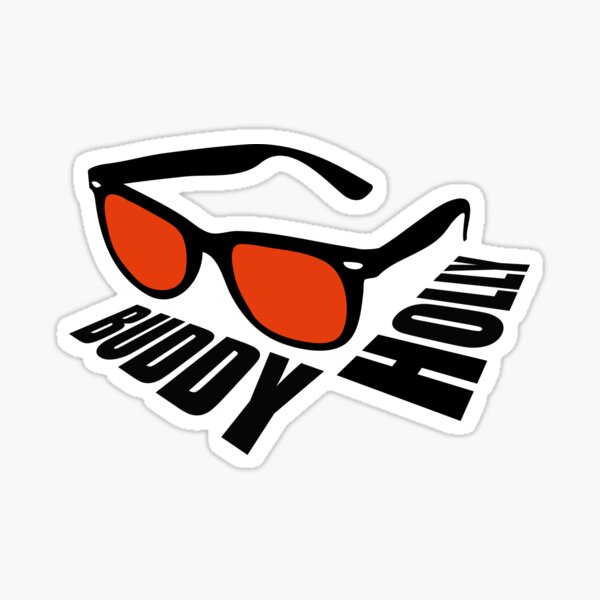 "Buddy Holly" Sticker for Sale by vrangnarr | Redbubble