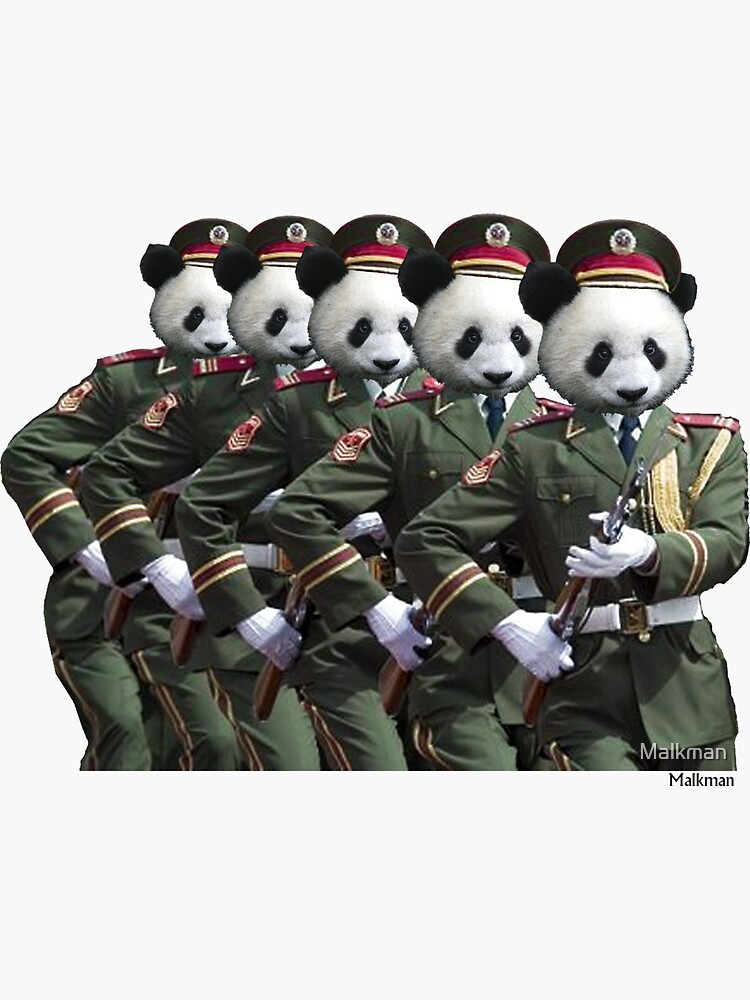 "Panda Army" Sticker by Malkman | Redbubble