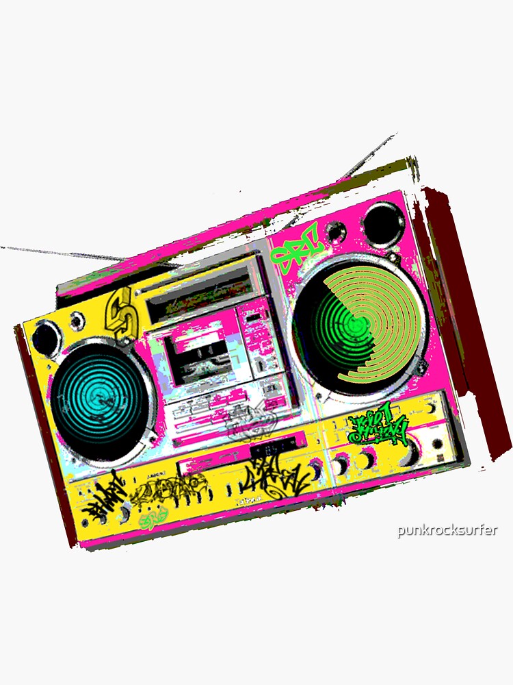 " RETRO boom BOX" Sticker for Sale by punkrocksurfer | Redbubble