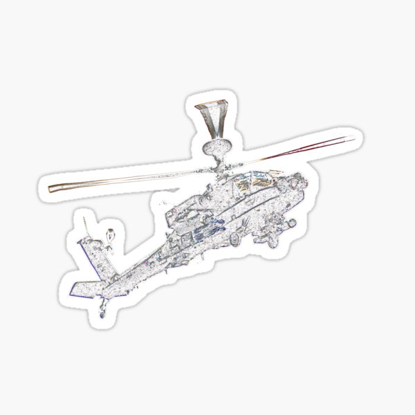 "Apache Helicopter 2" Sticker by supersnapper | Redbubble