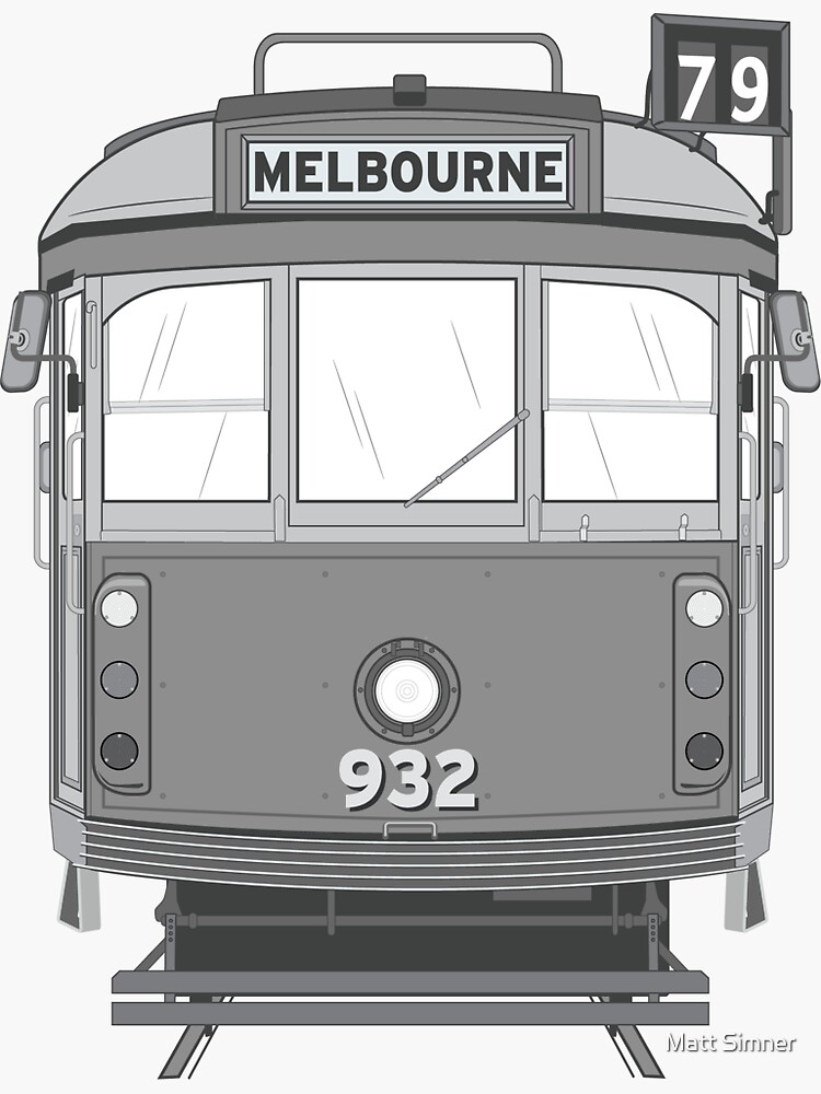 "Melbourne Heritage Tram (B/W)" Sticker for Sale by bombadeo | Redbubble