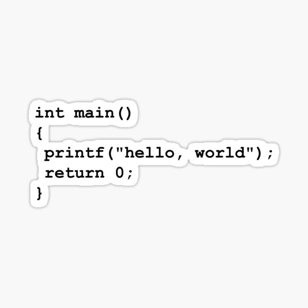 "Hello World C" Sticker for Sale by novelnetwear | Redbubble