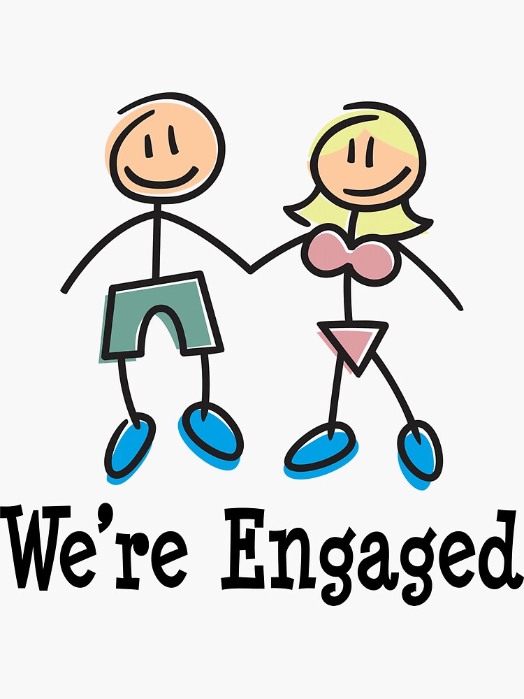 "Engagement Engaged "We're Engaged"" Sticker for Sale by FamilyT-Shirts ...