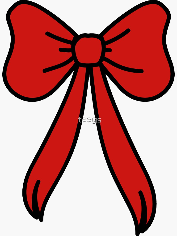"big red bow" Sticker for Sale by teegs | Redbubble
