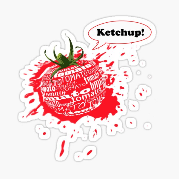 "ketchup!" Sticker for Sale by SFDesignstudio | Redbubble