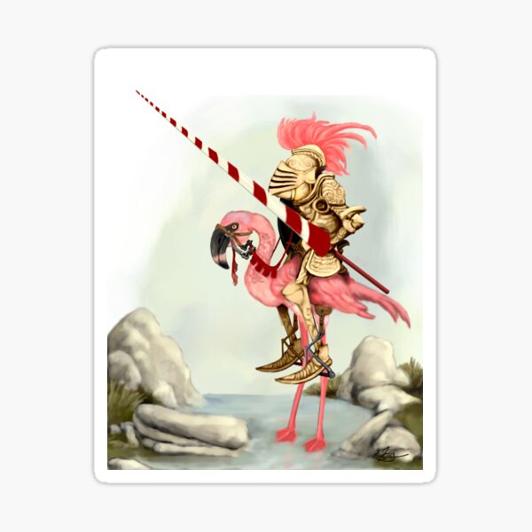 "Rider Flamingo" Sticker by ZugArt | Redbubble
