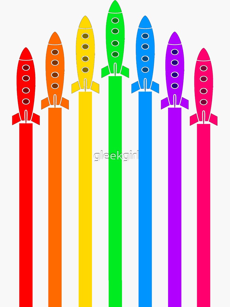 "Rainbow Rocket" Sticker for Sale by gleekgirl | Redbubble
