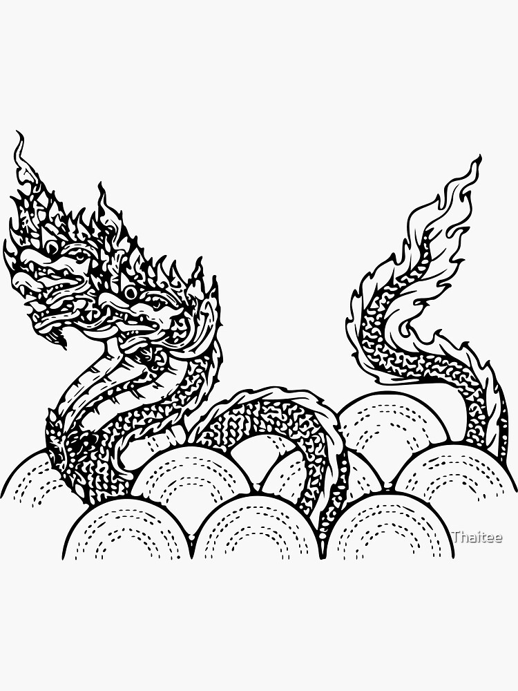 "Naga" Sticker for Sale by Thaitee | Redbubble