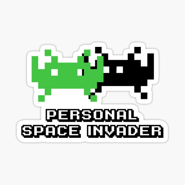 "Personal Space Invader" Sticker by averyboringname | Redbubble