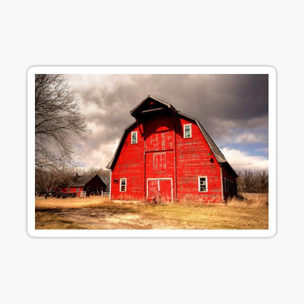 "Ye Old Red Barn" Sticker by umpa1 | Redbubble