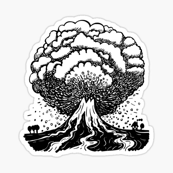"Volcano" Sticker for Sale by Artberry | Redbubble