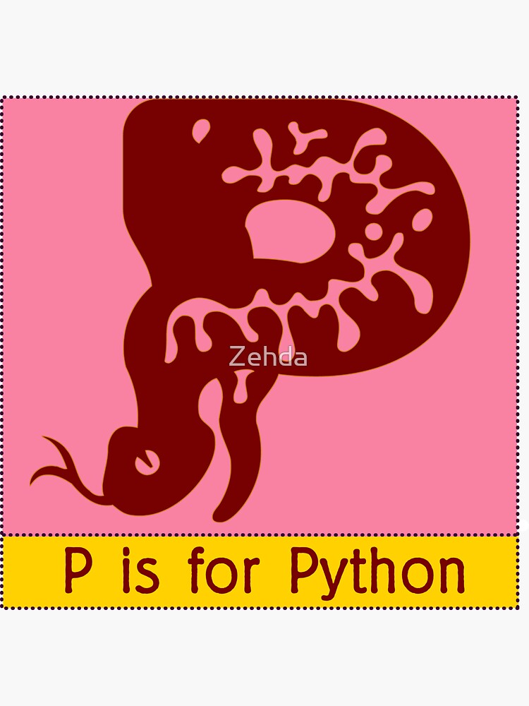 "Python Animal alphabet" Sticker by Zehda | Redbubble