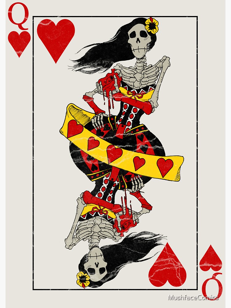 "Queen of Hearts" Sticker for Sale by MushfaceComics | Redbubble