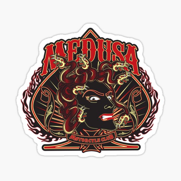 "Medusa Motorcycle Club" Sticker for Sale by satansbrand | Redbubble