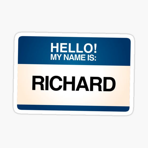 "NAMETAG TEES - RICHARD" Sticker for Sale by webart | Redbubble