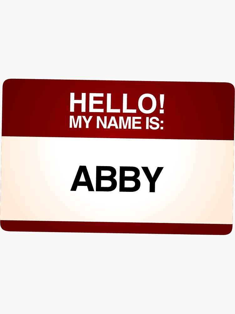 "NAMETAG TEES - ABBY" Sticker for Sale by webart | Redbubble