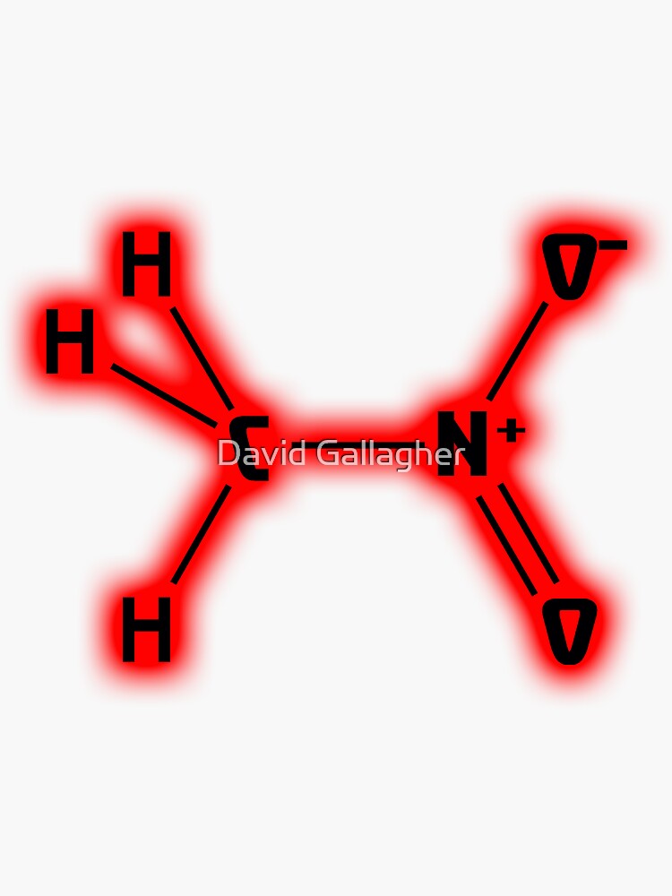 "Nitromethane Symbol Red" Sticker by dagnabit | Redbubble