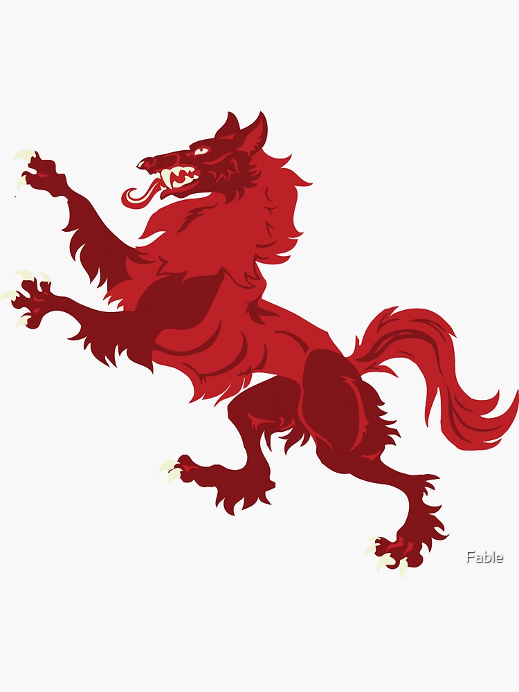 "Celtic Wolf Rampant BIG" Sticker for Sale by Fable | Redbubble
