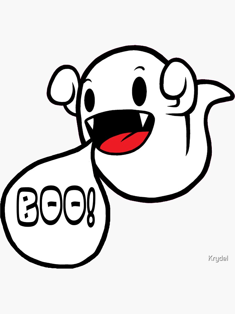 "Boo! (Ghost)" Sticker by Krydel | Redbubble