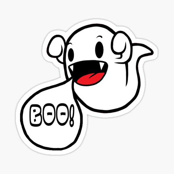 "Boo! (Ghost)" Sticker for Sale by Krydel | Redbubble