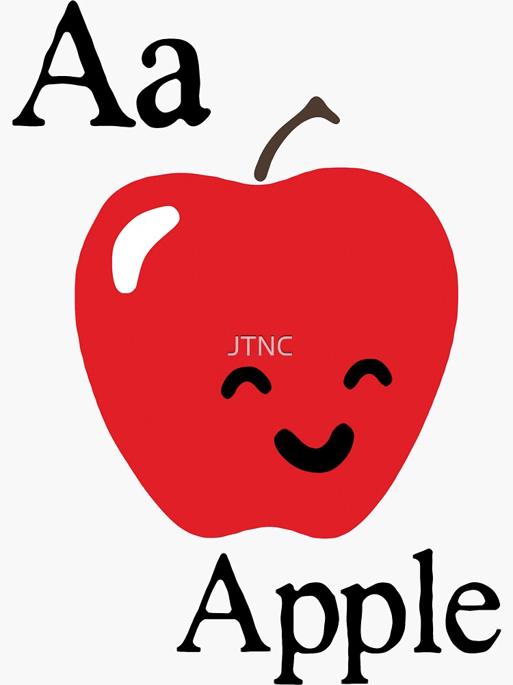 "Aa is for Apple" Sticker for Sale by JTNC | Redbubble