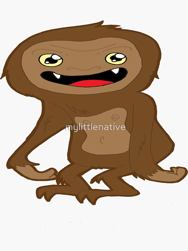"friendly baby sasquatch" Sticker by mylittlenative | Redbubble