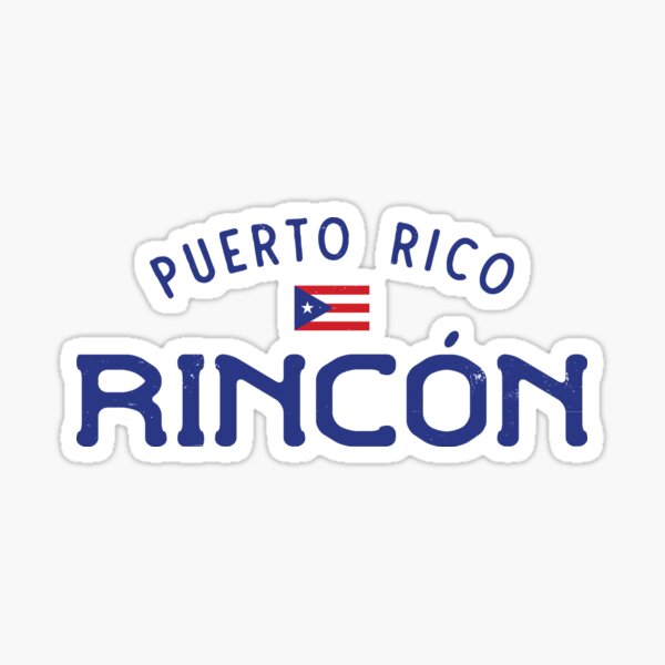 "Distressed Rincon Puerto Rico With Puerto Rican Flag" Sticker for Sale ...